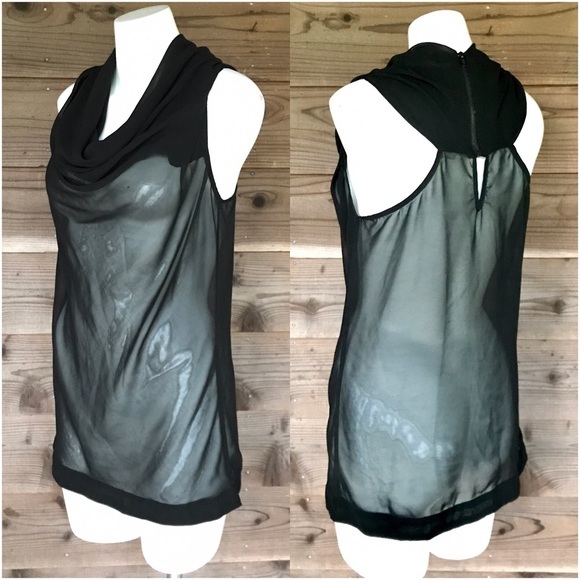 Myth NYC | Tops | Myth Nyc Sheer Cow Neck Racer Type Tank Sz Med | Poshmark